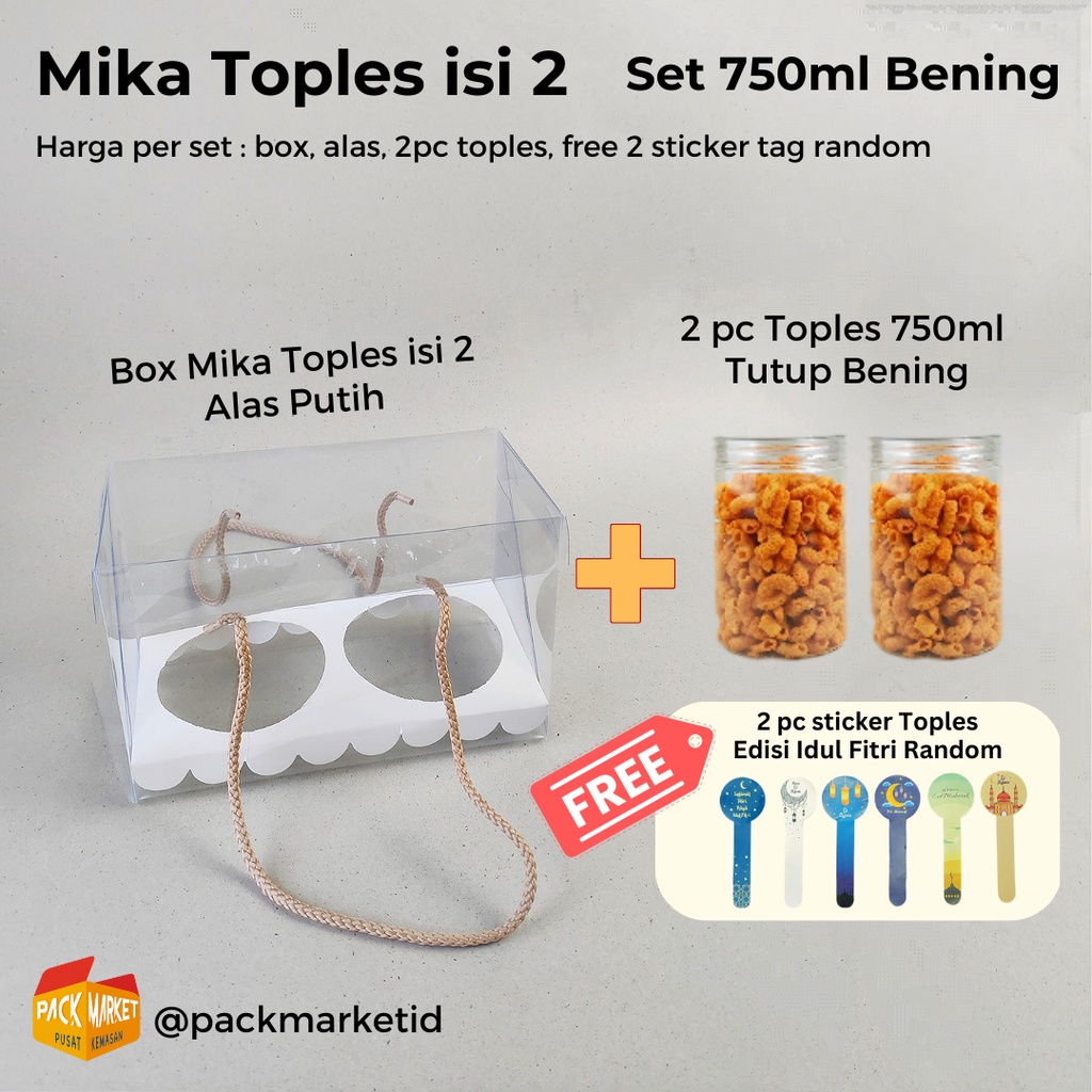 Jual Box Mika POLOS isi 2 SET + Toples 600ml - 750ml | Shopee Indonesia