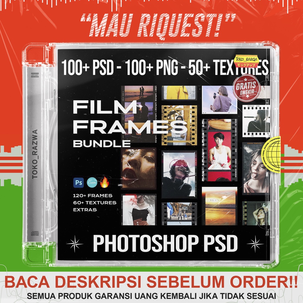 Jual Film Frame Mockup Template Photoshop - 100+ PSD - 100+ PNG - 50 ...
