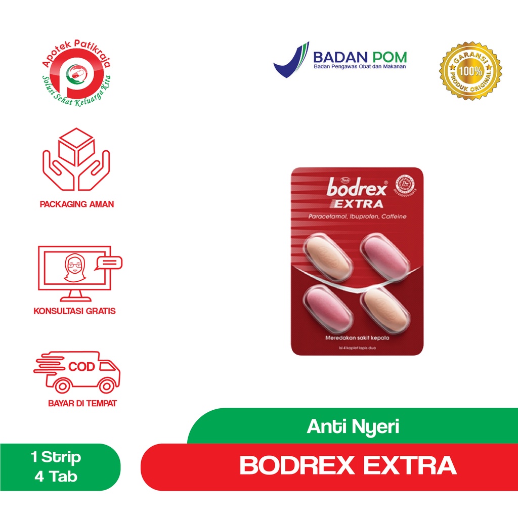 Jual BODREX EXTRA TABLET 1 STRIP 4 TABLET | Shopee Indonesia