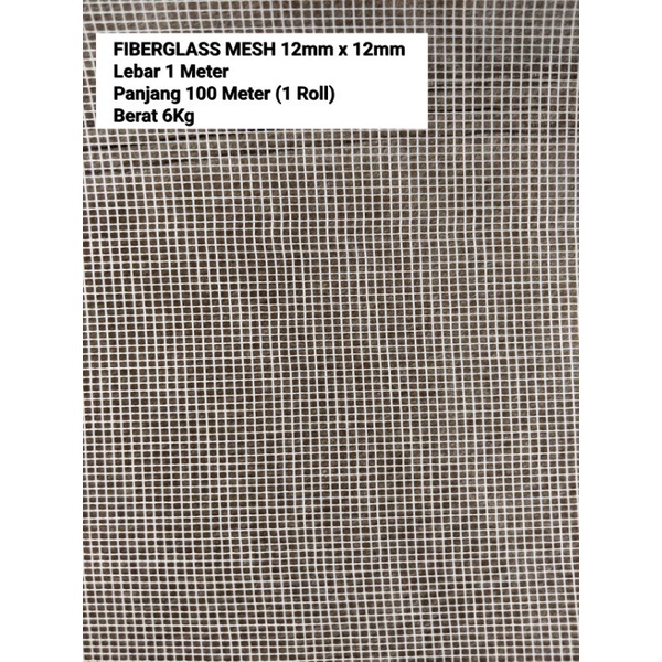 Jual FIBERGLASS MESH 12mm x 12mm Per Roll / Fiber Glass Mesh 12mmx12mm ...