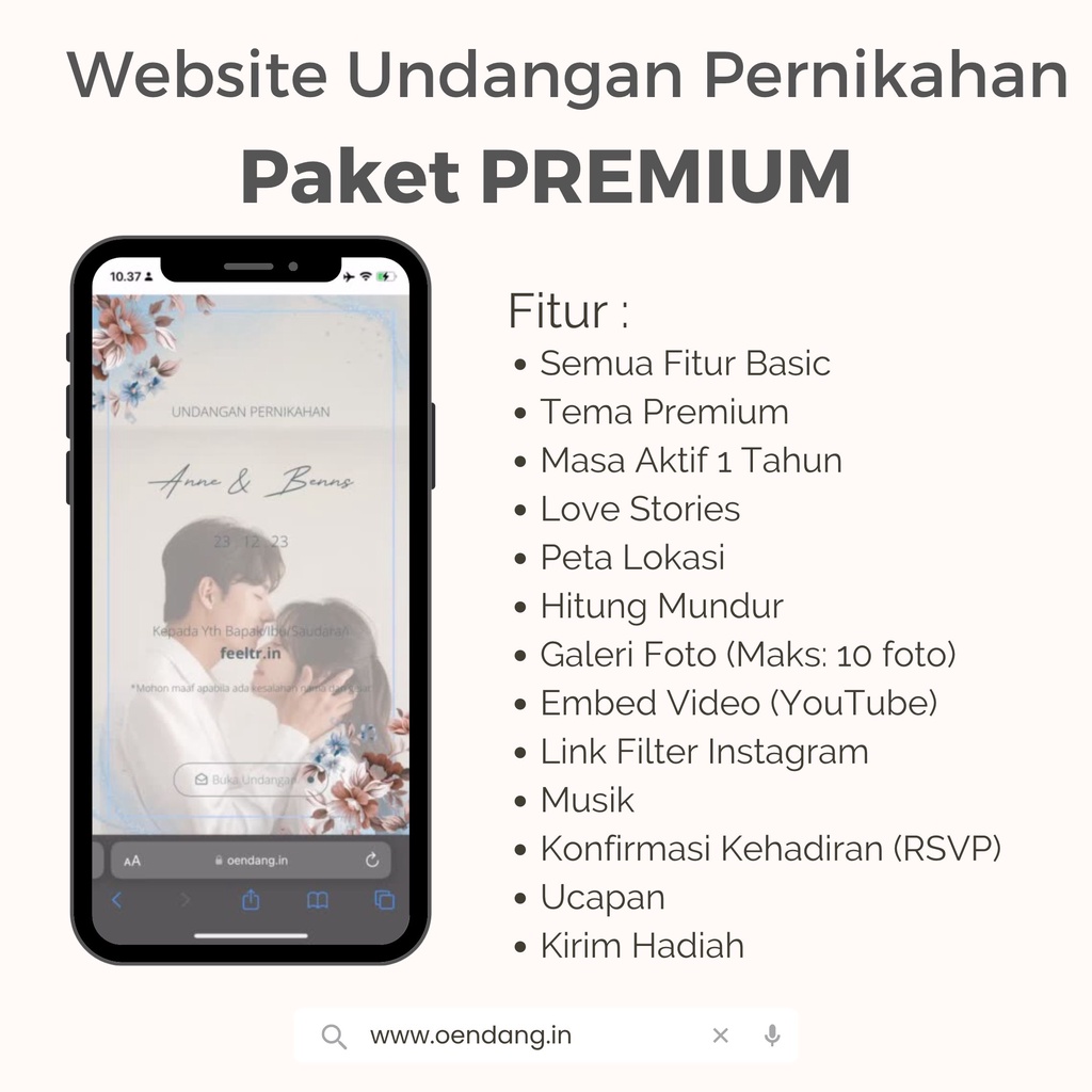 Jual Undangan Website Paket PREMIUM | Undangan digital undangan website undangan easthetic ...