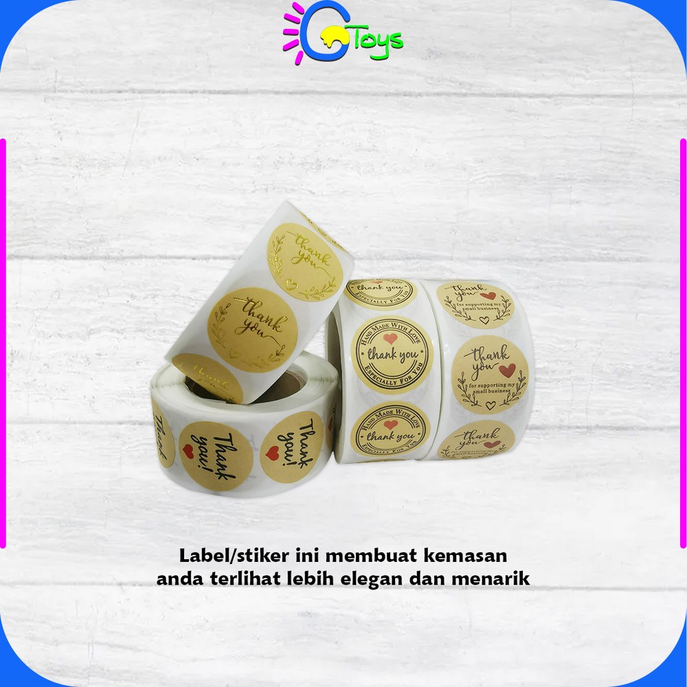 Jual CR-C817 Sticker Thank You 1 Roll 500PCS Stiker Label Makanan ...