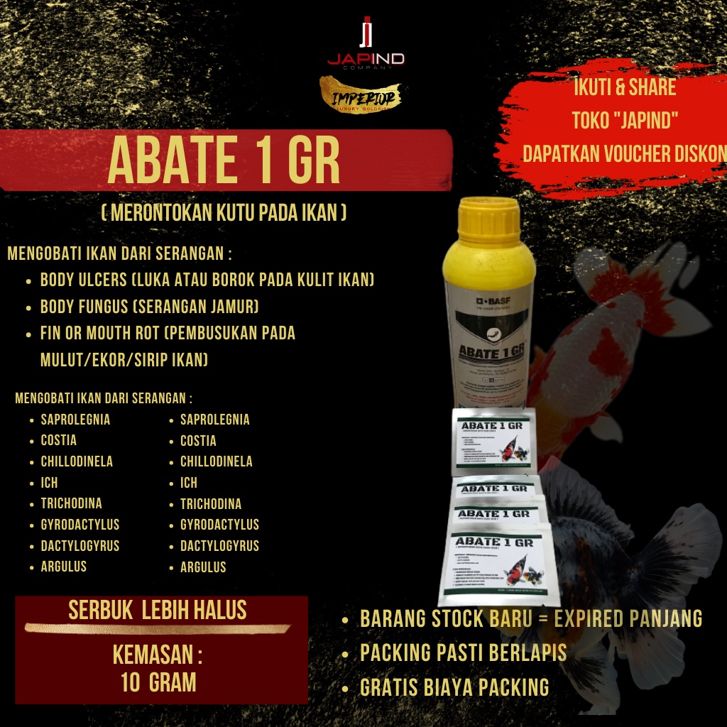 Jual Abate 1GR - Obat Kutu pada Ikan - kemasan 10 gram lebih halus ...