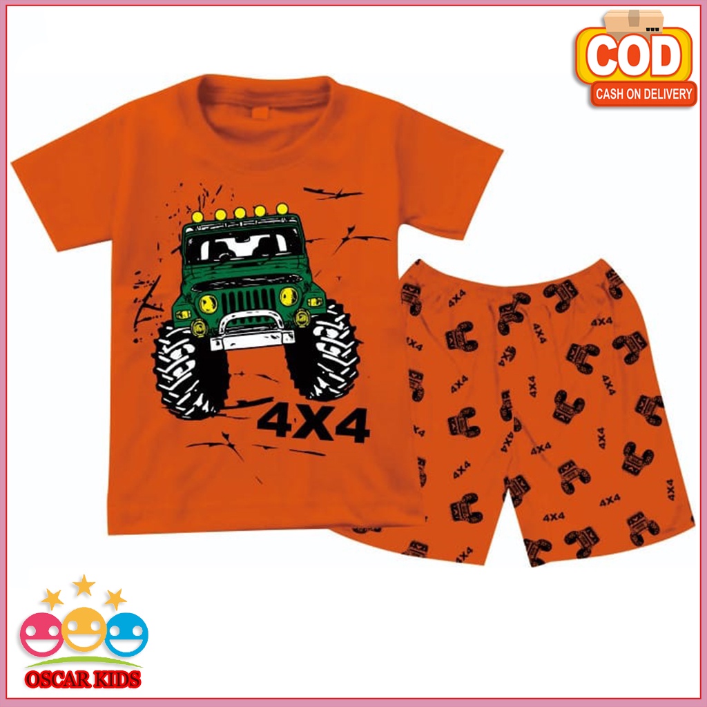 Jual SETELAN Anak laki laki motif mobil jeep Baju anak cowok gambar ...