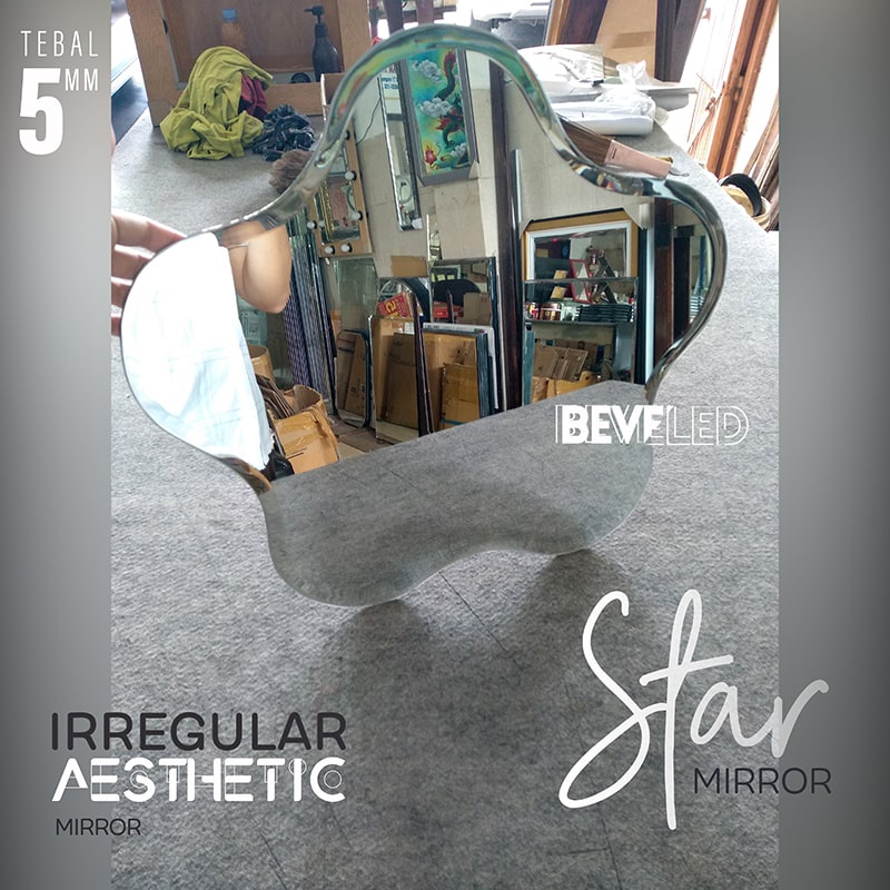 Jual Star Mirror kaca cermin Irregular Aesthetic Bintang 5 mm Beveled ...