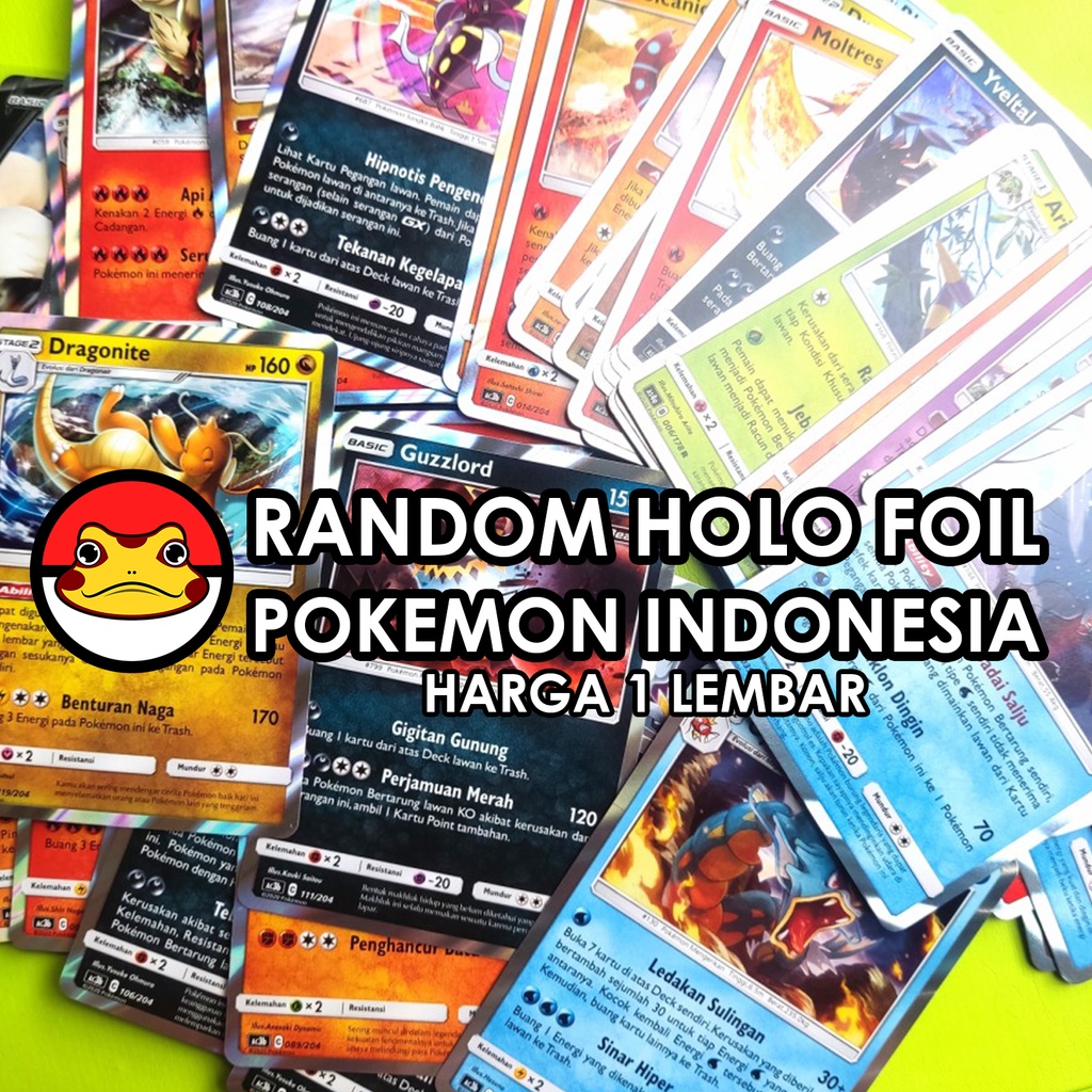 Jual Kartu Pokemon Indonesia Bulk Random Holo Foil Rare TCG Card Murah (1 Lembar) | Shopee Indonesia