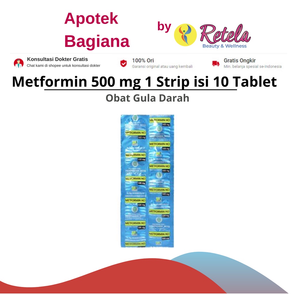 Jual Metformin 500mg 1 Strip 10 Tablet | Shopee Indonesia