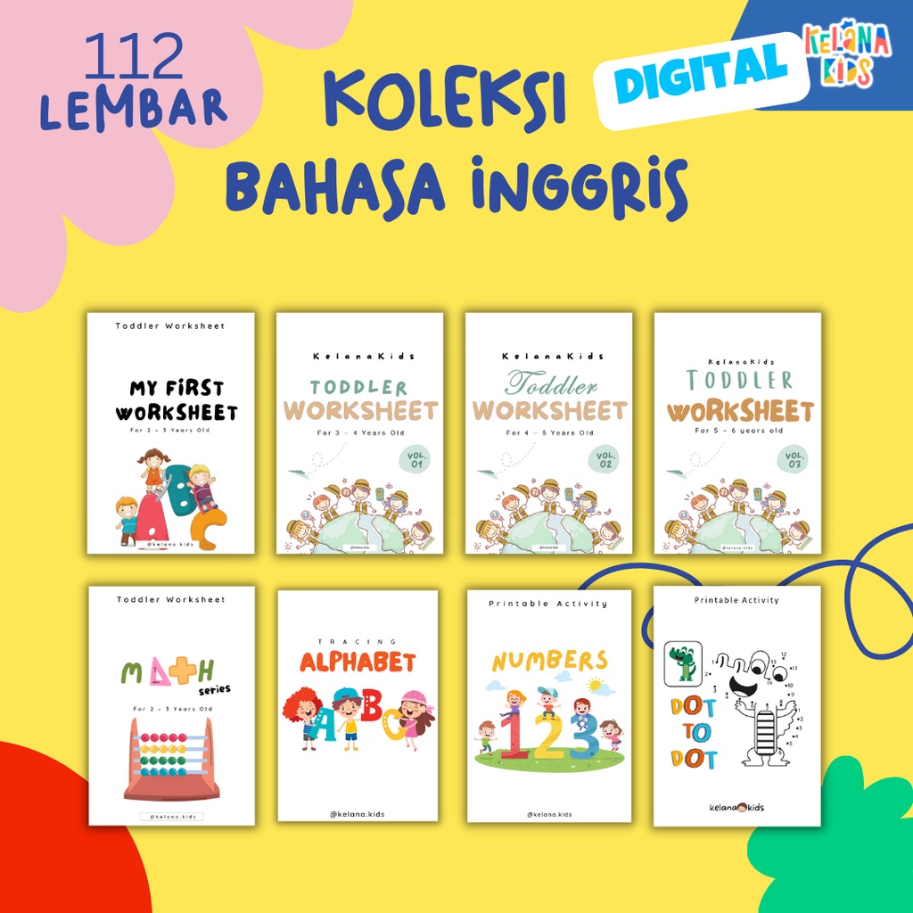 Jual Buku Printable Worksheet Bahasa Inggris 340 Lembar Kerja Calistung ...