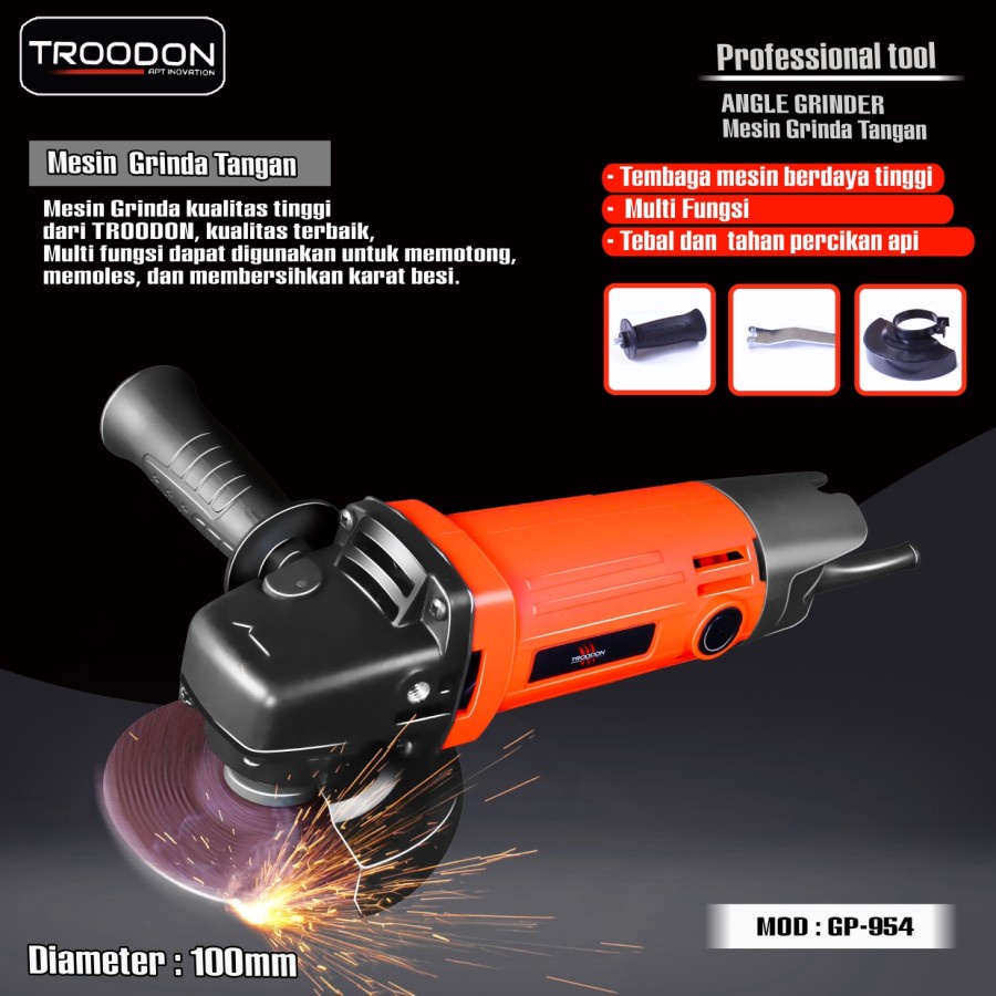 Jual Mesin Gerinda Tangan 4 Inch / Gurinda Disc Grinder TROODON ...