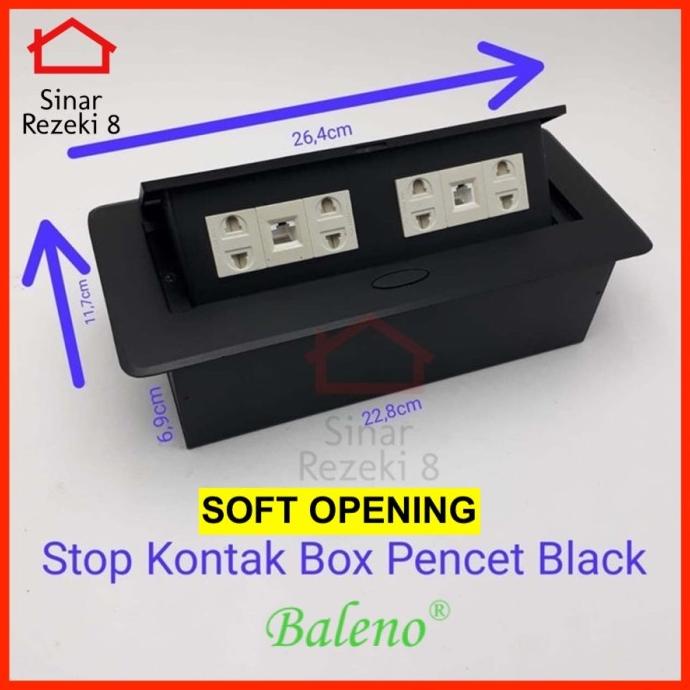Jual Terlaris!! Grommet Stop Kontak Box Colokan Listrik Meja Hitam ...