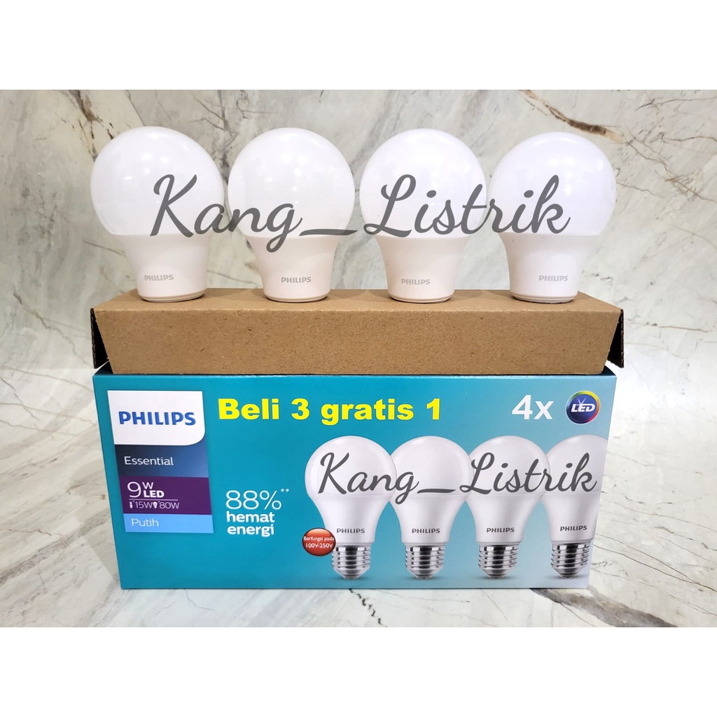 Jual Lampu LED Paket PHILIPS Essential 9W Beli 3 Gratis 1 | Shopee ...
