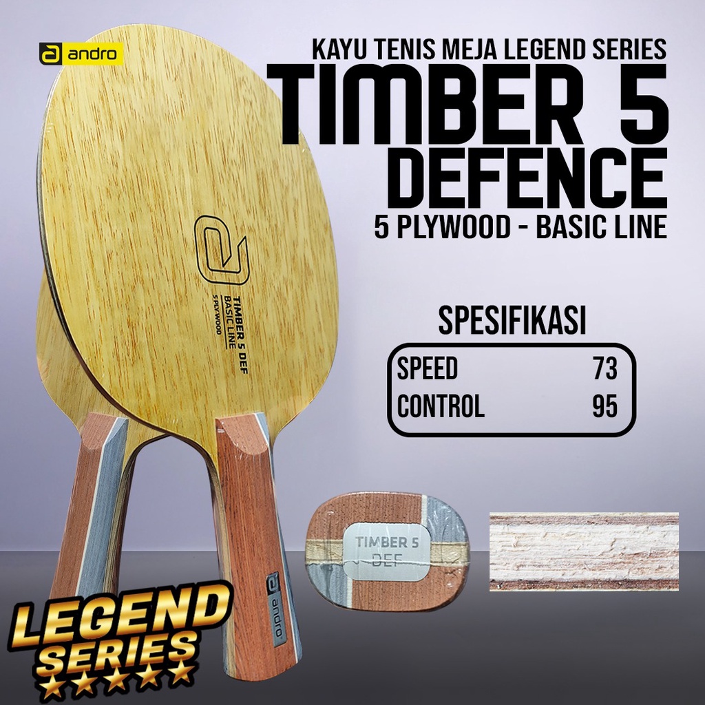 Jual Kayu Bat Tenis Meja Pingpong Andro Timber 5 Defence Blade Bertahan | Shopee Indonesia