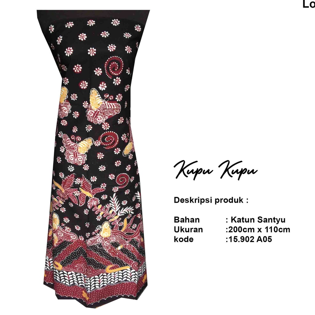 Jual Batik Tulis Motif Kupu Merah Kecoklatan Gelap Seragam Guru ...