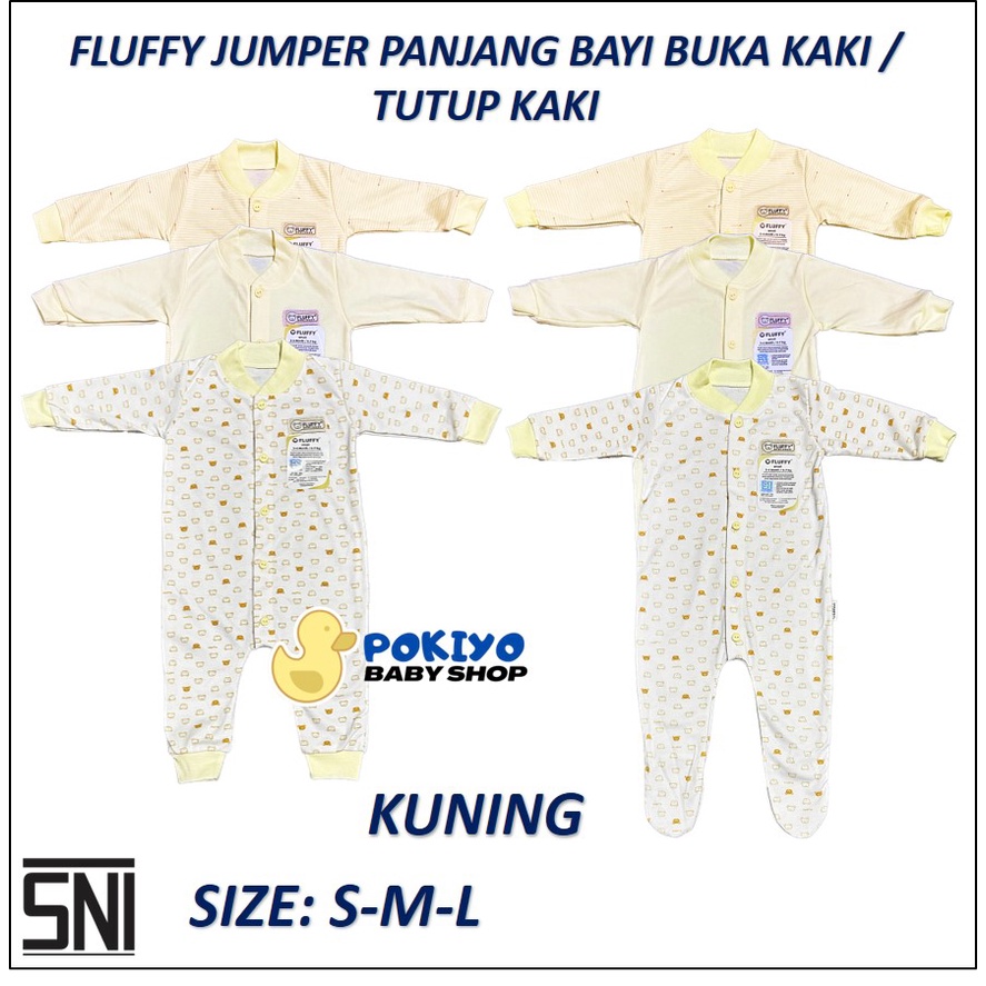 Jual Fluffy Sleepsuit Bayi /Jumper panjang / Baju Kodok KUNING Buka ...