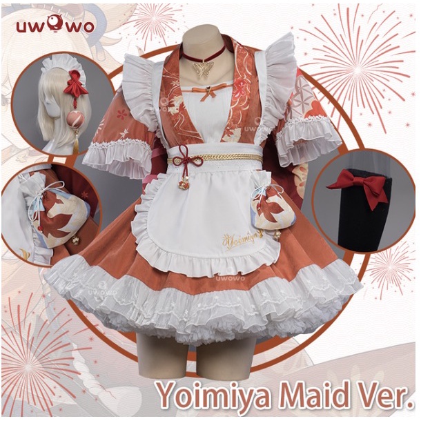Jual PRE-SALE UWOWO Yoimiya Cosplay Game Genshin Impact Fanart Maid ...