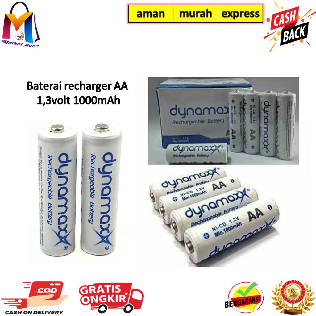 Jual Baterai Cas Dynamax AA Battery Recharger isi 4 Baterai - Batu ...