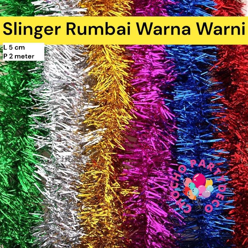 Jual SLINGER Rumbai Warna Warni / Tinsel Natal / Hiasan Parcel Idul ...