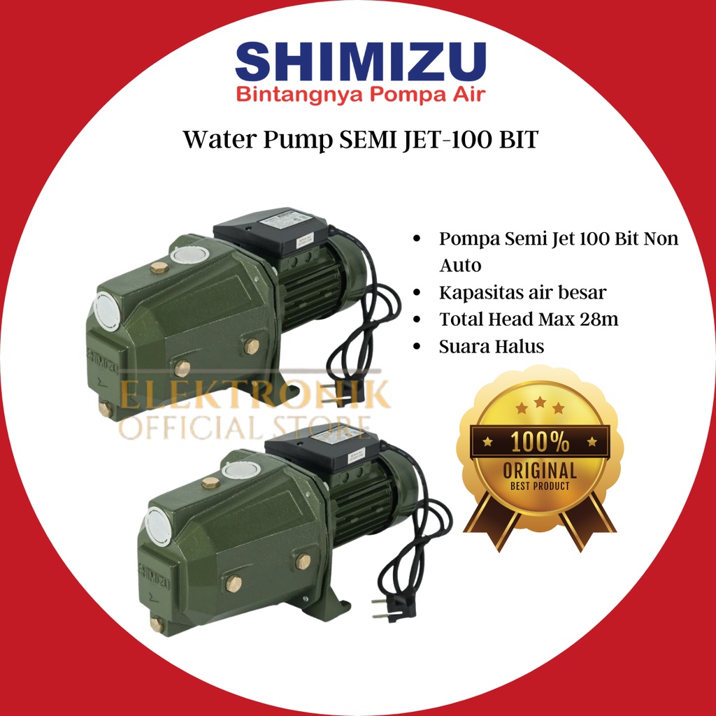 Jual SHIMIZU WATER PUMP SEMI JET 100 BIT NON AUTO/JET100BIT/JET100 BIT/JET 100BIT/JET 100 BIT ...