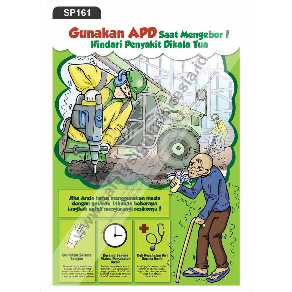 Jual SP161 Poster K3 Safety A1 Pigura - Gunakan APD Saat Mengebor ...