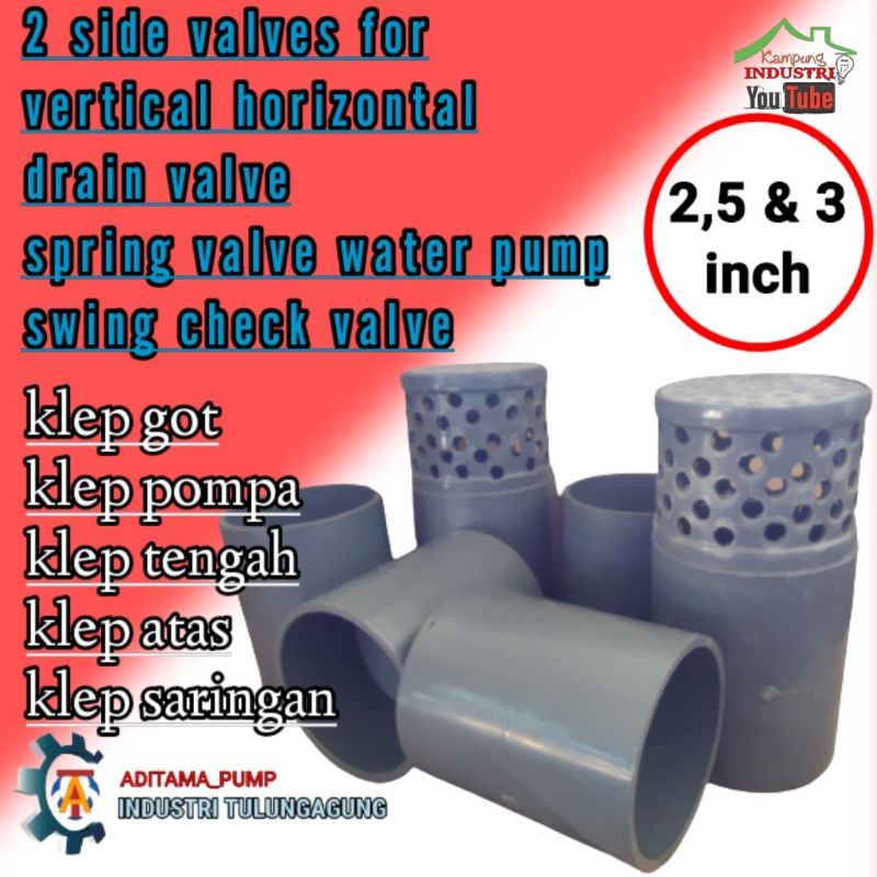 Jual tusen klep pvc 2,5 invh 3 inch pompa air vertical klep got ...