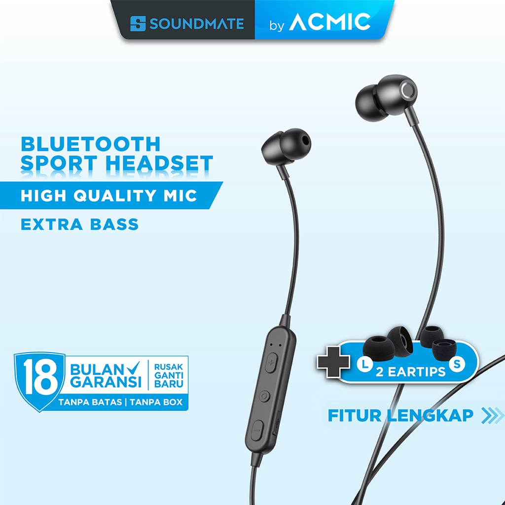 Jual ACMIC BTX01 Bluetooth Headset Earphone Earbuds Headphone Stereo ...