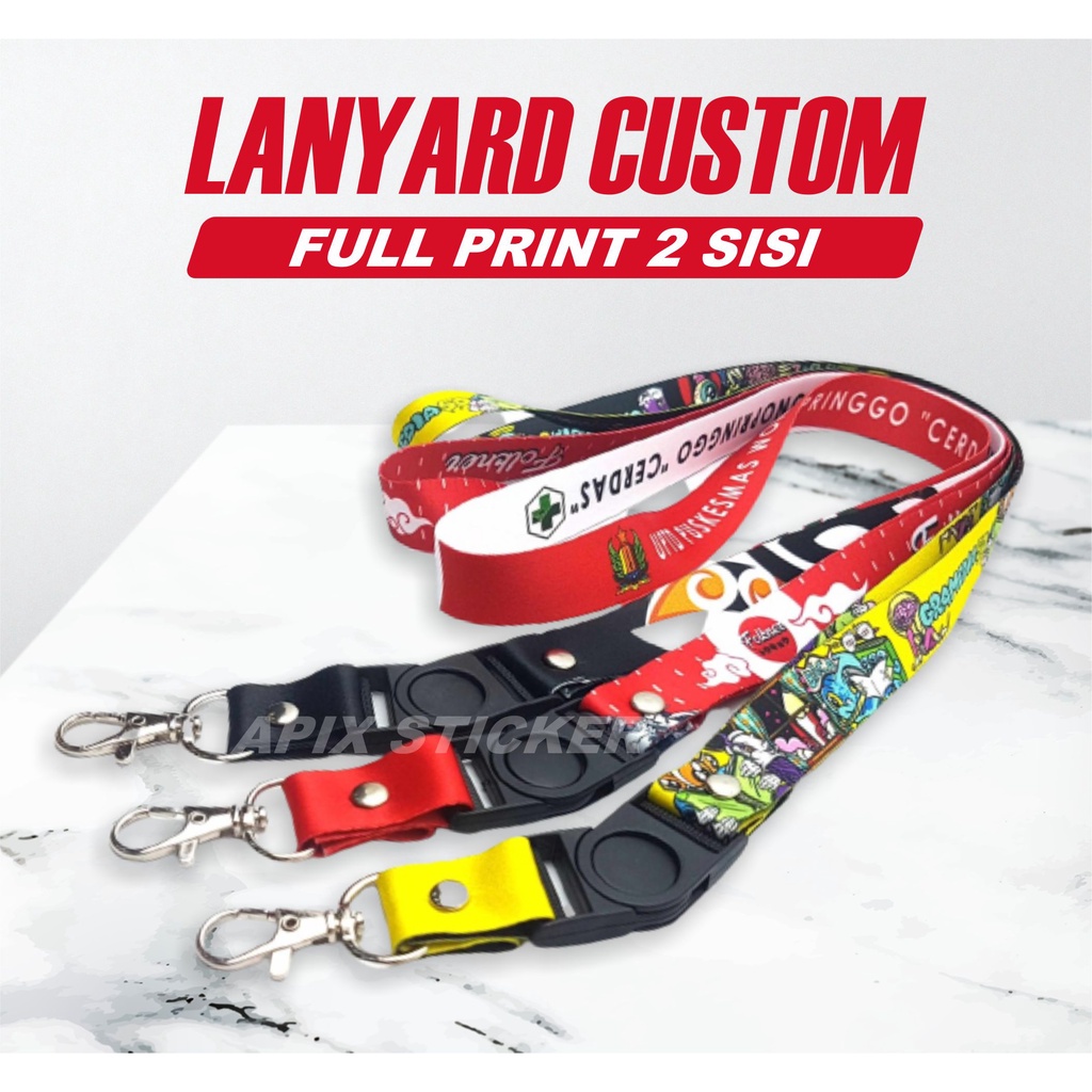 Jual Custom Cetak Tali Lanyard Full Color Print 2 sisi Sublim Digital ...