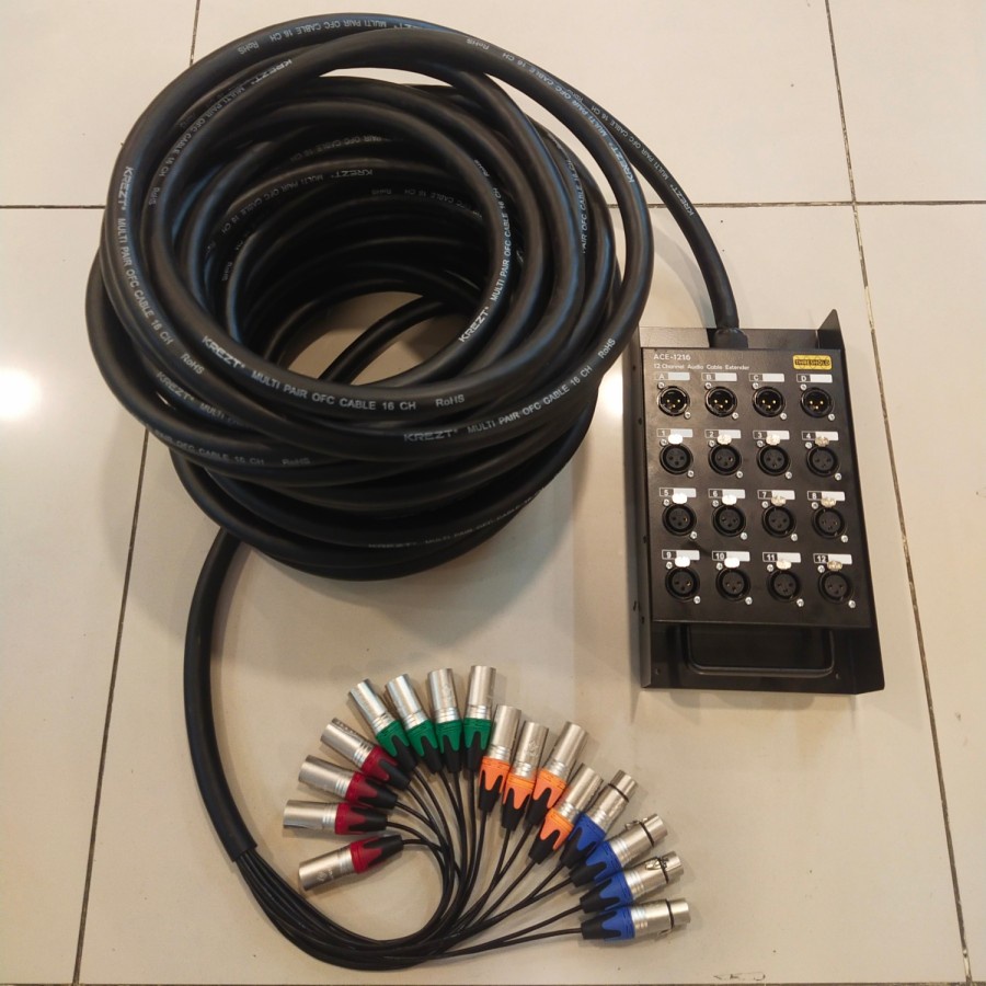 Jual Kabel snake 16ch Lengkap + stage Box merek THRESHOLD panjang 15 ...