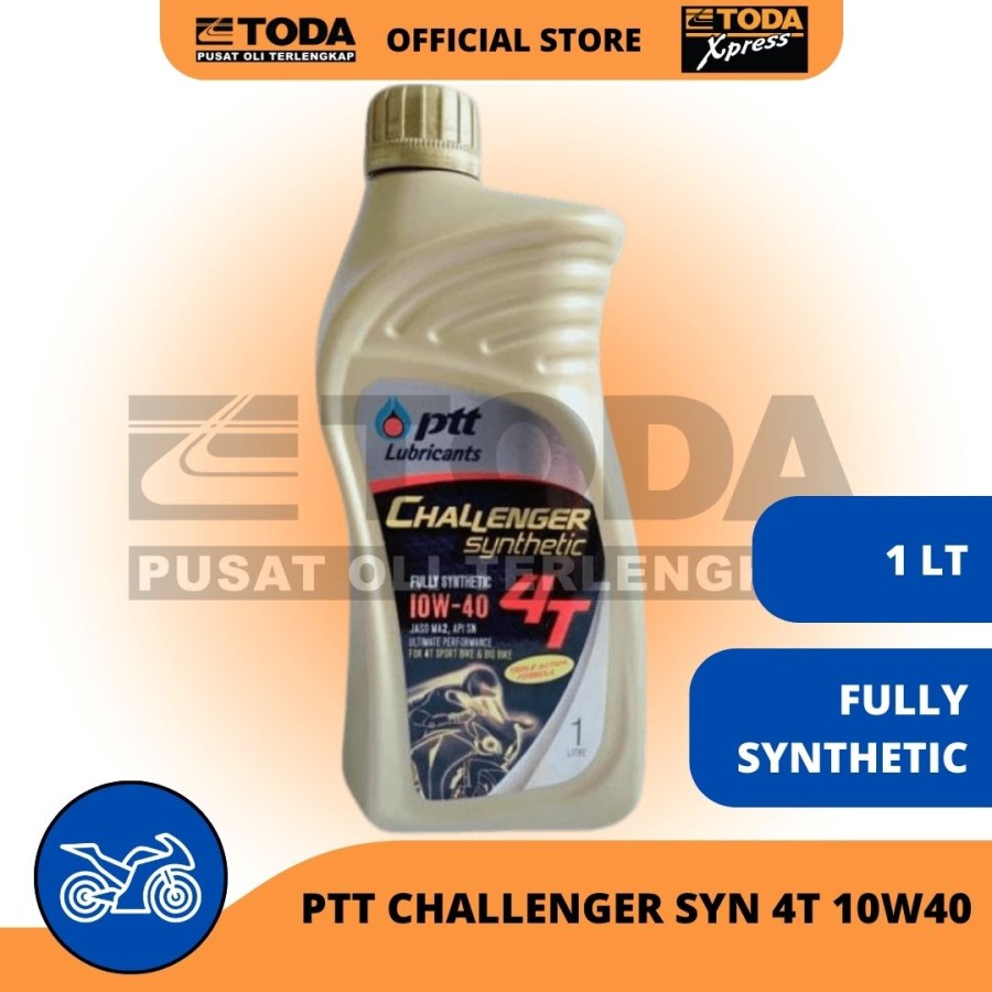 Jual Oli PTT Lubricants Challenger Synthetic 4T 10W-40 1L Original ...