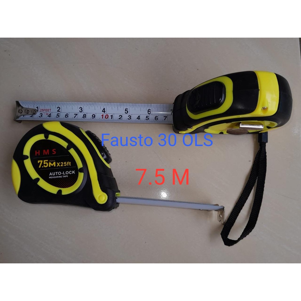 Jual Meteran Tukang Self Lock / Rol Meter Karet 7.5 Meter merk HAMSTER ...