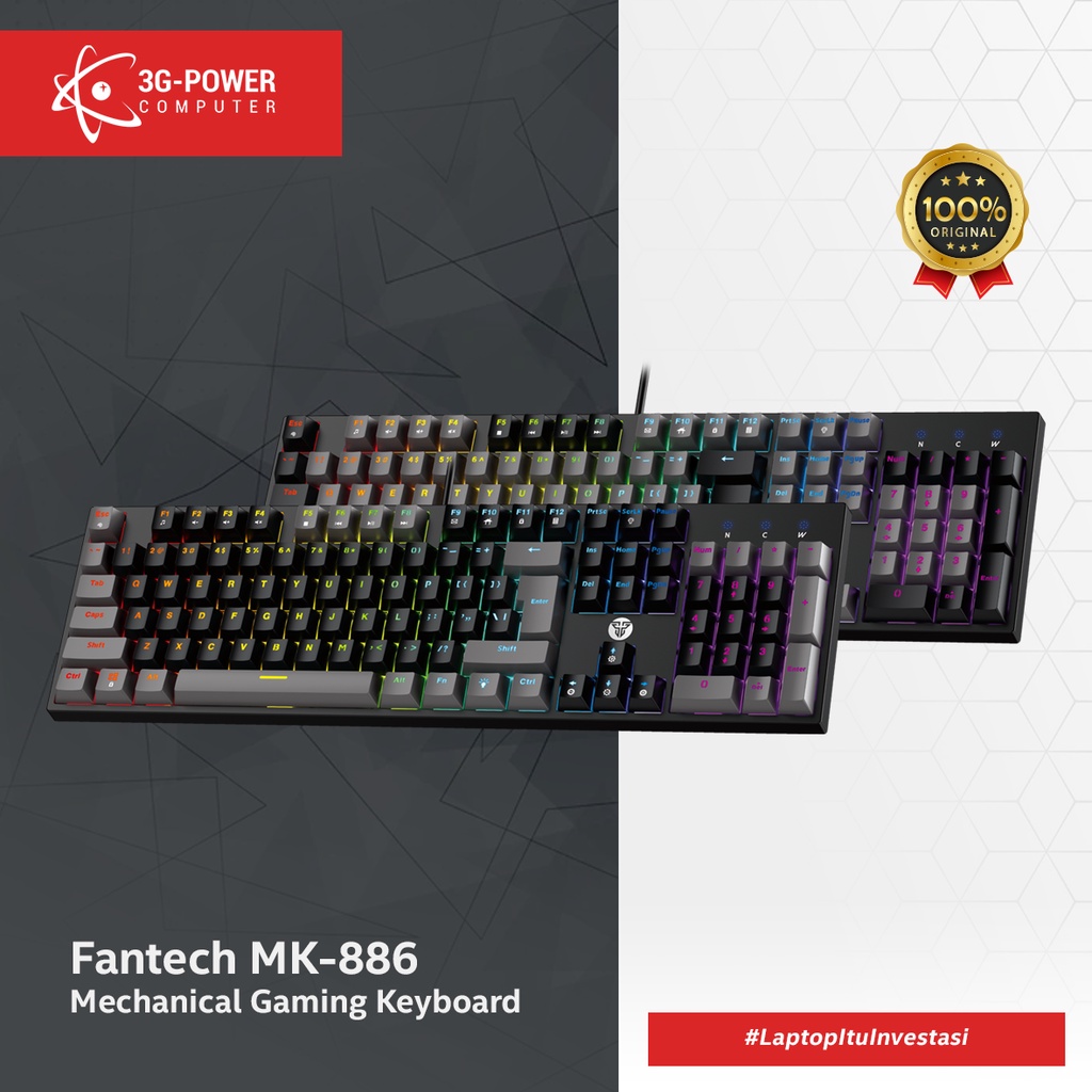 Jual Fantech ATOM MK886 Full Keys RGB Mechanical Keyboard Gaming ...