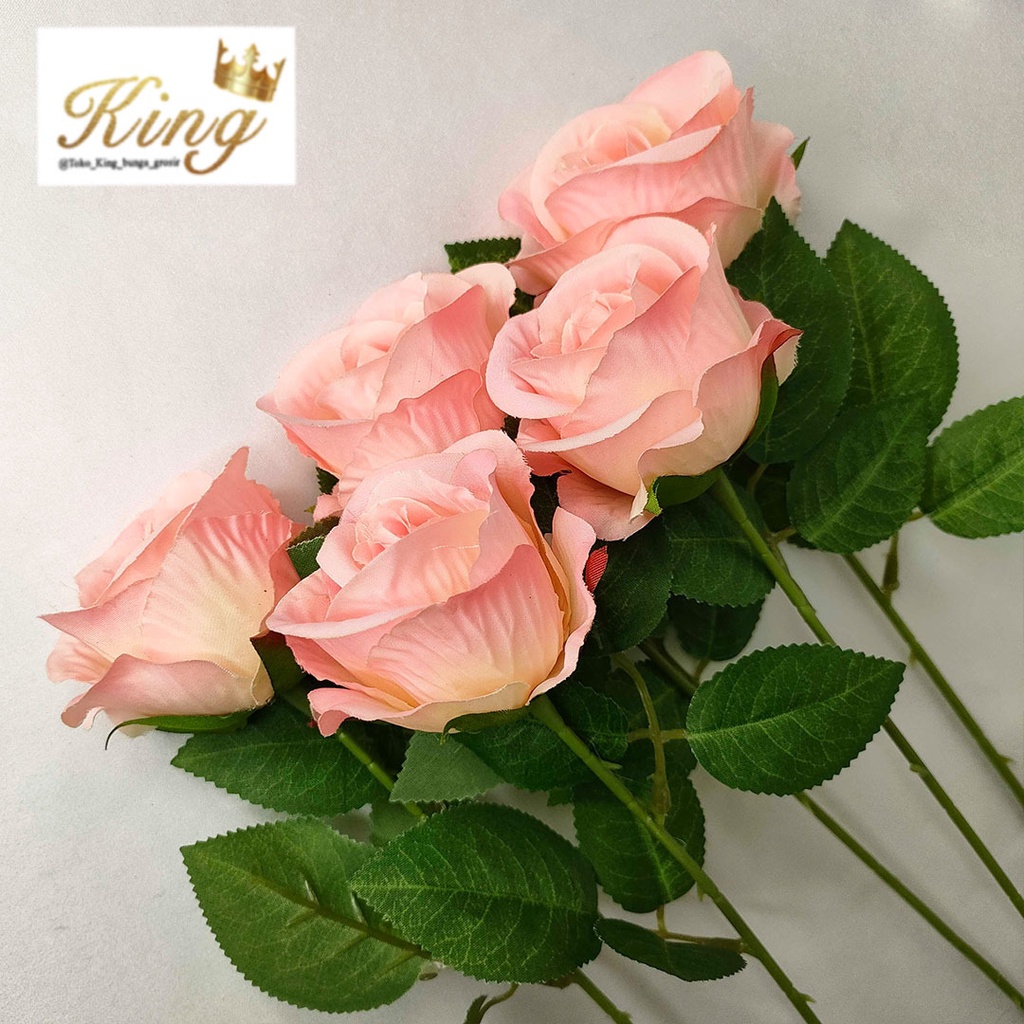 Jual Artificial Rose Bunga Mawar Palsu Single Rose Dekorasi Hias Buket ...