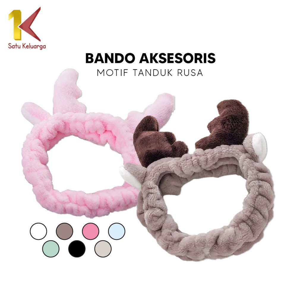Jual Satu Keluarga Bandana Masker Bando Korea Facial Motif Tanduk Rusa ...
