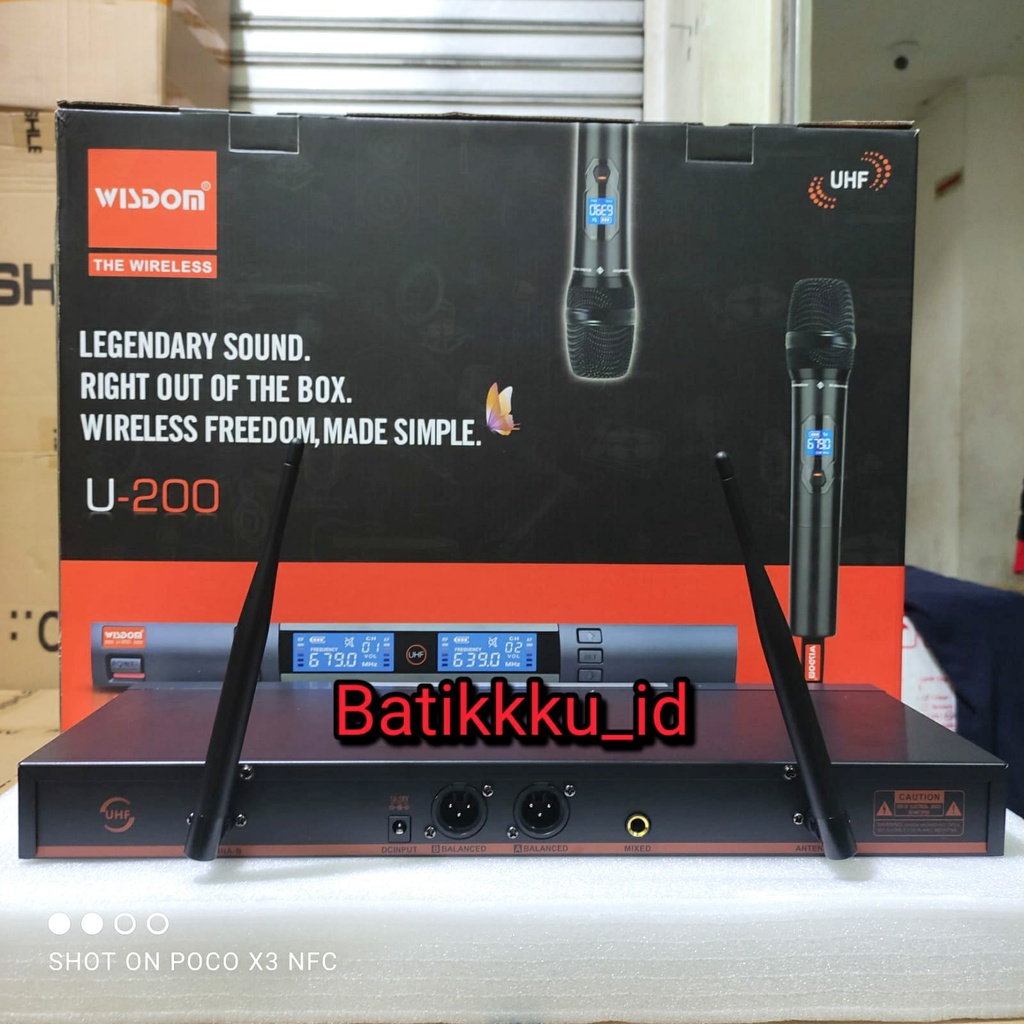 Jual Mic Wireless WISDOM U200 U 200 ORIGINAL JARAK 100 METER BISA UBAH ...