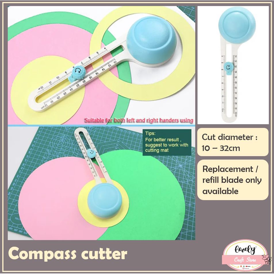 Jual LovelyCraftStore | Round Cutter Circular Cutter compass Cutter ...
