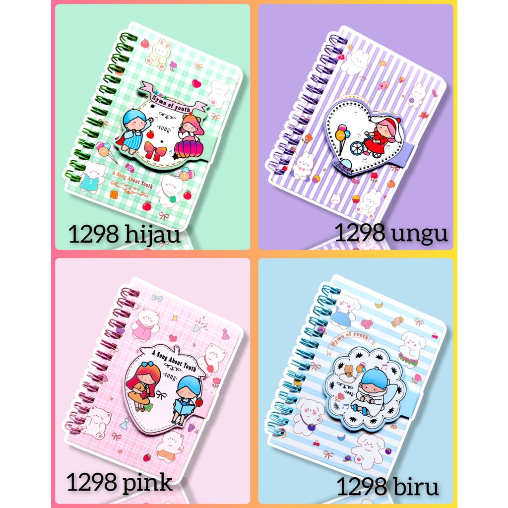 Jual GEMILANGWALLPAPER- BINDER NOTEBOOK LUCU | CARTOON DIARY | MEMO ...