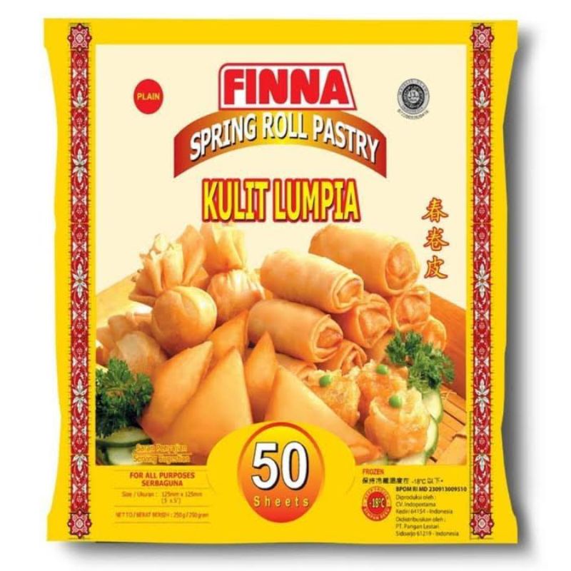 Jual FINNA SPRING ROLL PASTRY isi 50 Lembar ukuran 125mm x 125mm ...