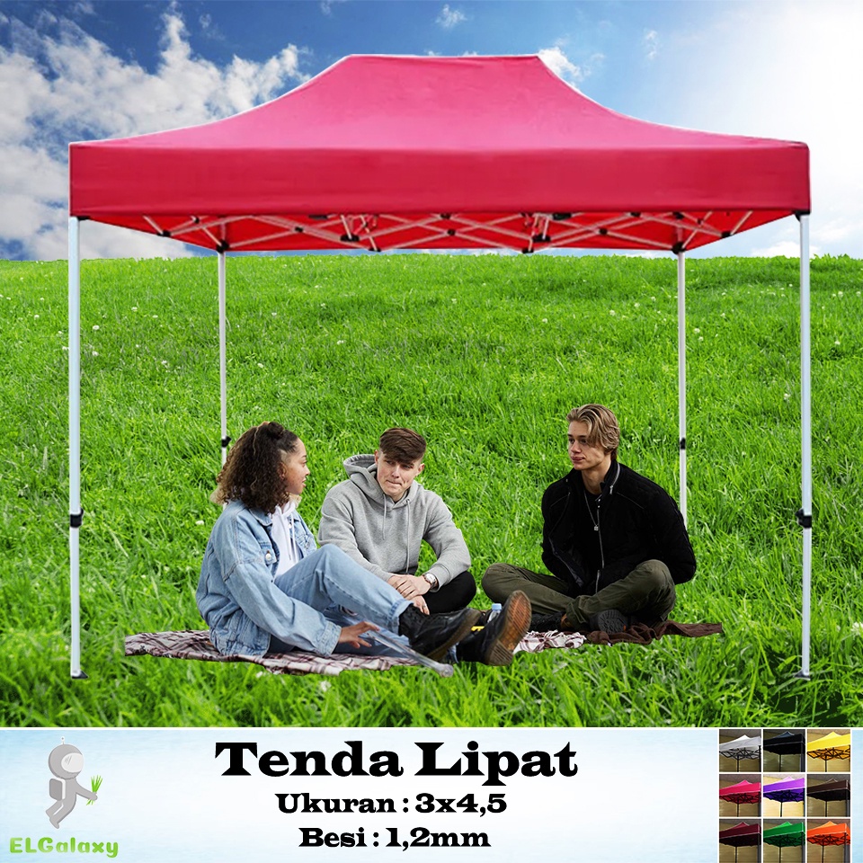 Jual Tenda Lipat 3x4,5 (1,2mm) Besi Putih Tenda Lipat Bazaar / Tenda ...