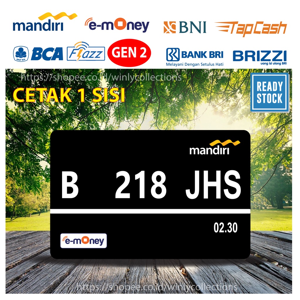 Jual KARTU EMONEY E TOLL DESAIN CUSTOM PLAT NOMOR E MONEY MANDIRI GEN 2 ...