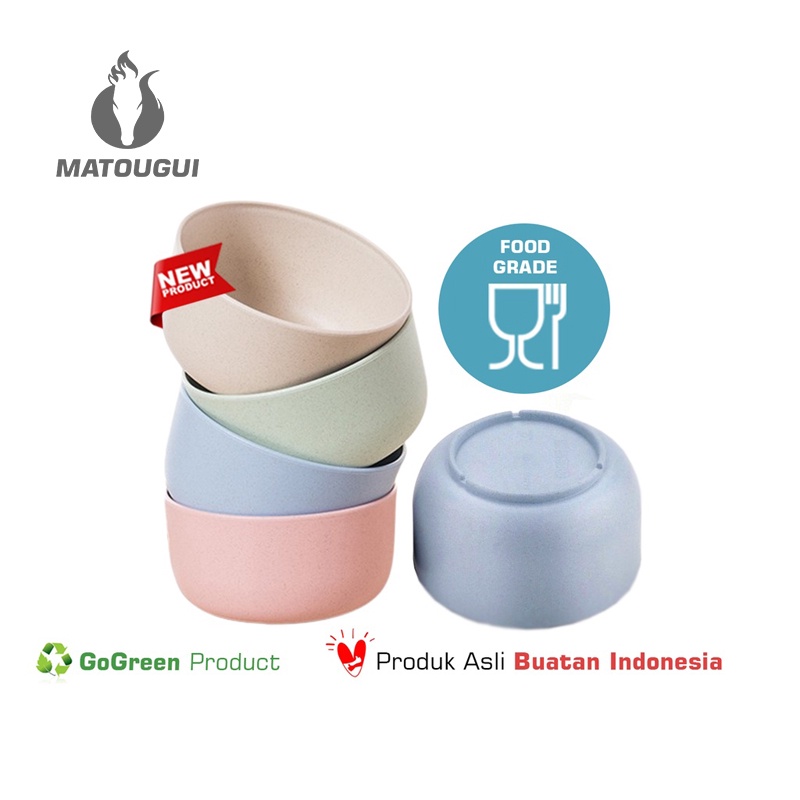 Jual MATOUGUI - Mangkuk 4pcs Wheat Straw Ramah Lingkungan | BPA Free ...
