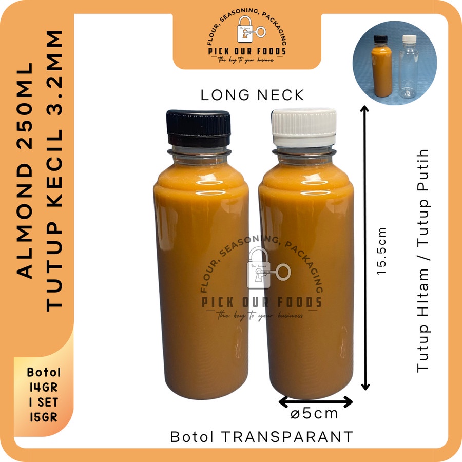 Jual Botol Almond 250 ml / Botol Plastik PET 250ml / Botol Minuman ...