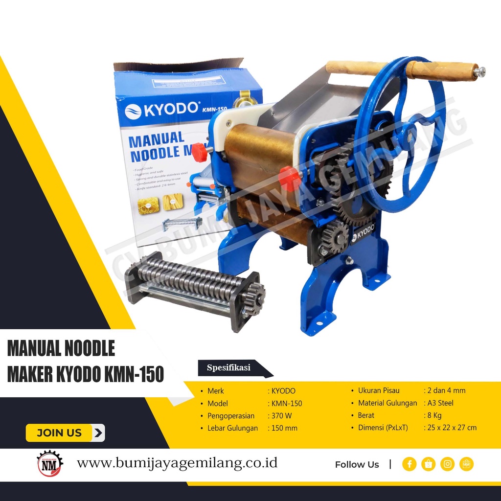 Jual MESIN GILING MIE / NOODLE MAKER MANUAL KYODO KMN 150 | Shopee ...