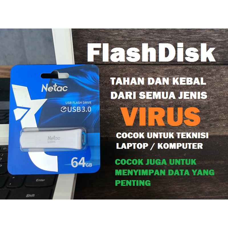 Jual Flashdisk USB 3.0 write protect Netac 335S 64GB kebal dan tahan ...