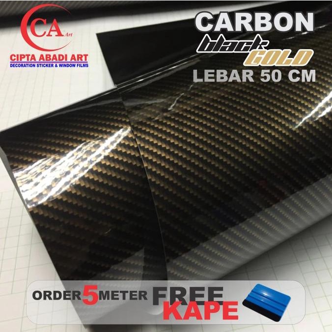 Jual Stiker Carbon Black Gold 2D Skotlet Carbon Black Gold | Shopee ...