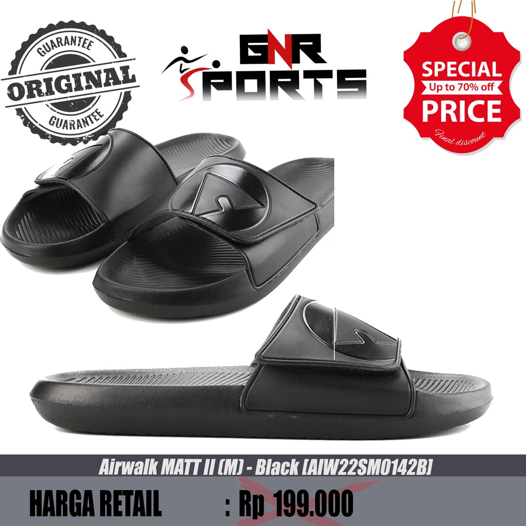 Jual Sandal Airwalk MATT II (M) Slide / Slop - Black [AIW22SM0142B ...