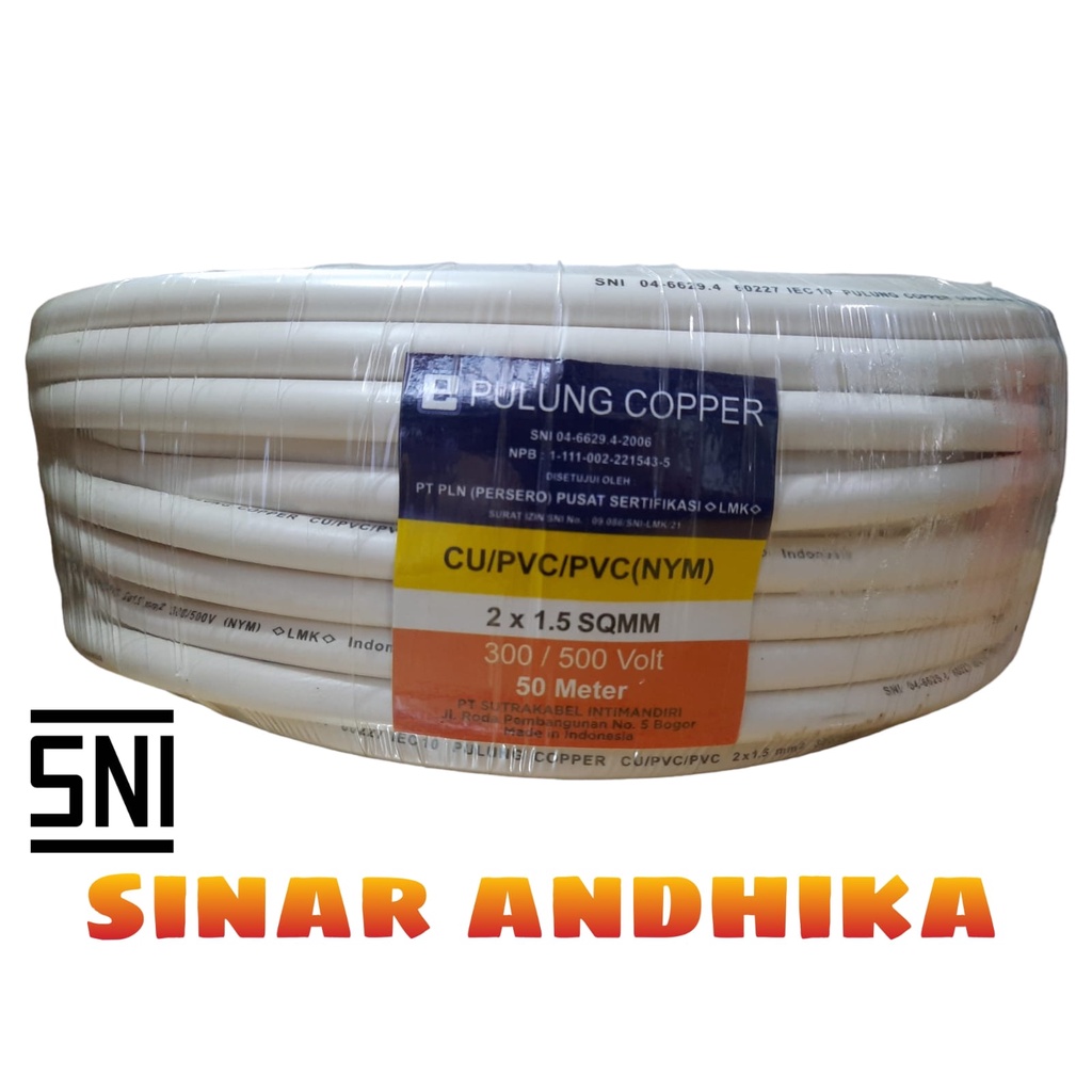 Jual KABEL PULUNG COPPER NYM 2 X 1.5 MM 1 ROLL KAWAT TEMBAGA ISI 2 ...