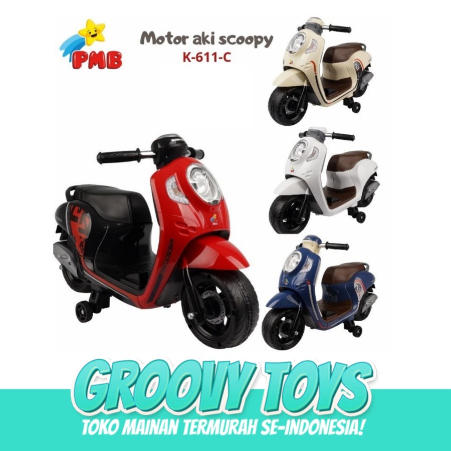 Jual Mainan Anak Motor Aki Scoopy PMB K611C | Shopee Indonesia
