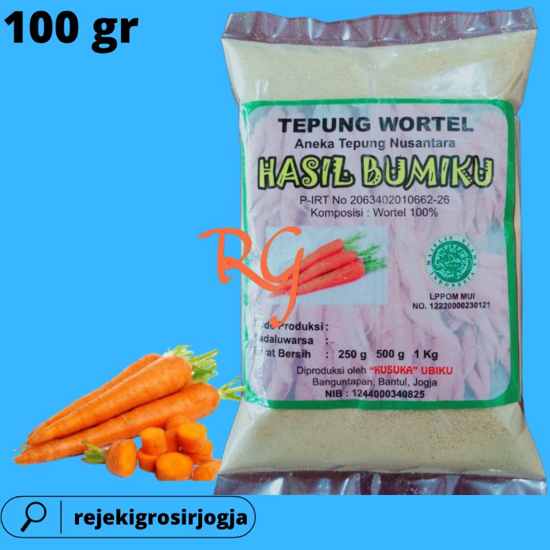 Jual Tepung Wortel Organik kemasan 100 GRAM/Tepung Wortel Organik ...