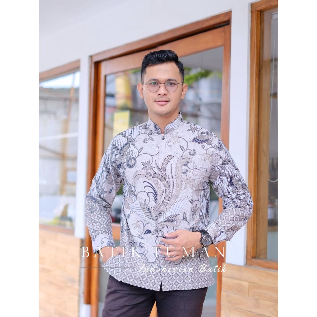 Jual KOKO FADLI GREY Koko Batik Pria Lapis Furing Katun Primisima Batik ...