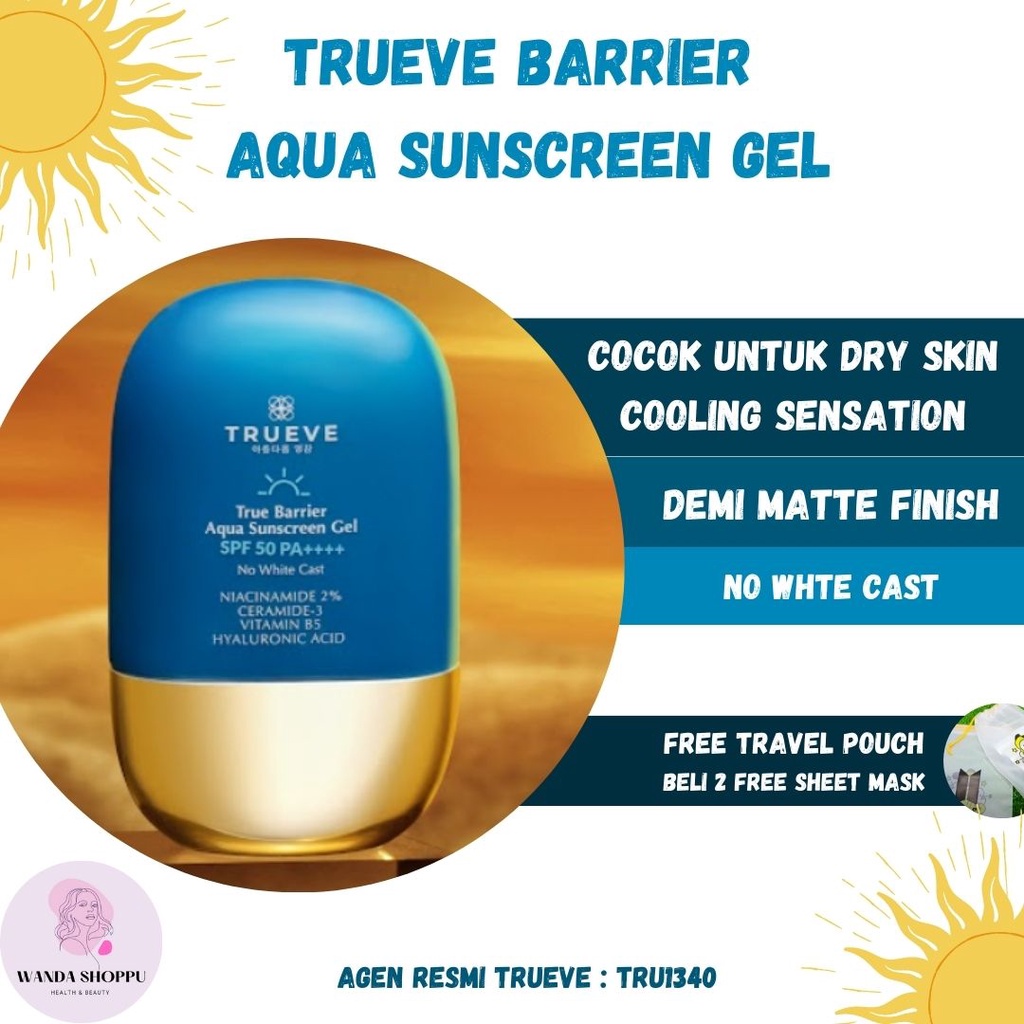 Jual TRUEVE Barrier Aqua Sunscreen Gel (30 gram) (sunblock gel ...
