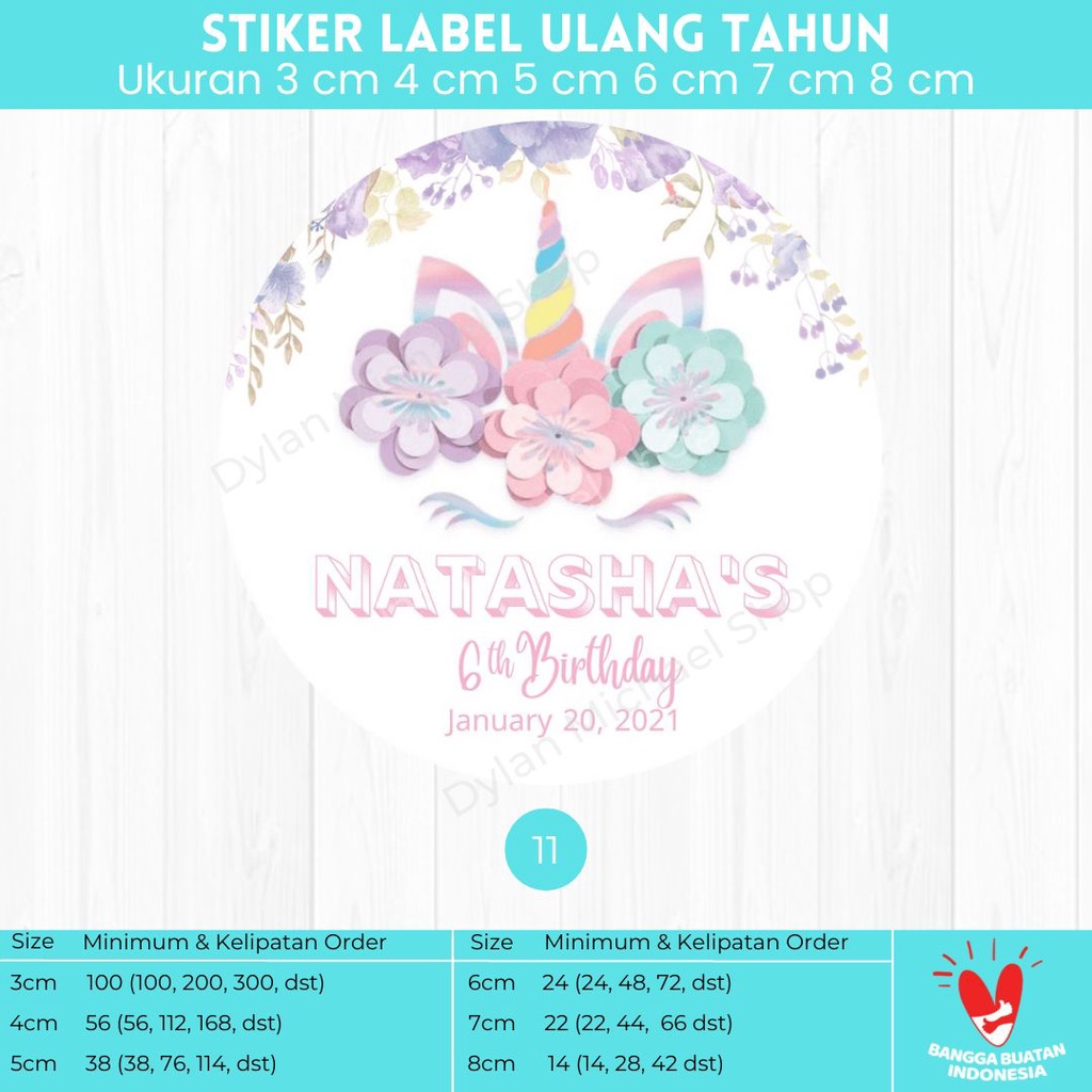 Jual Stiker Ulang Tahun Anak Sticker Ulang Tahun Custom Birthday ...